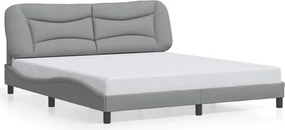 Rám postele bez matrace Hvar světle šedý 180 x 200 cm textil 3207786