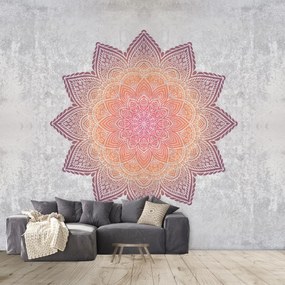 Fototapeta - Mandala s betonovým motivem (245x170 cm)