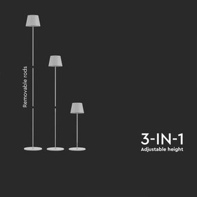 LED Solution Bílá LED stojací nabíjecí lampa 500-1300mm 4W IP54 7007