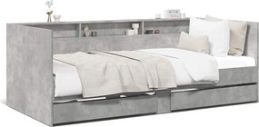 Válenda se zásuvkami bez matrace betonově šedá 75 x 190 cm 3280863
