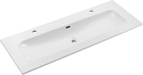 Comad Nábytkové keramické umyvadlo FLY 120 2TH DP, 121x46 cm, bílá lesklá