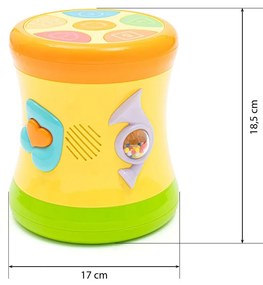 Oboustranný dynamický bubínek Baby Mix žlutý