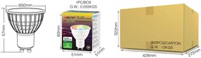 Miboxer LED stmívatelná žárovka GU10, RGB+CCT, 4W, 2.4GHz, FUT103