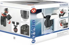 Schwaiger LED duální senzorové svítidlo černá / Venkovní nástěnné svít