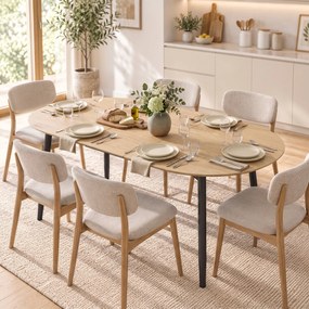 HOMCOM jídelní stůl Roztažný jídelní stůl o rozměrech 120–160 x 80 cm pro 4–6 osob s venkovským stylem kuchyně, jídelny a dubu