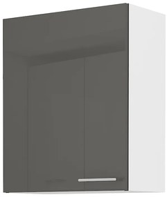 Horní kuchyňská skříňka Lavera 60 G 72 1F (bílá + lesk šedý). 1032416