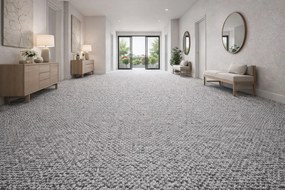 Timzo, Metrážový koberec Orion 9289, na míru, šíře 4m,5m, šedá, filc, chodba / předsíň