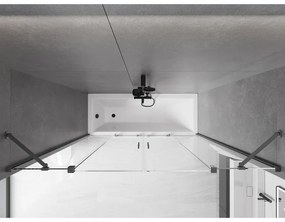 Mexen Velar Duo, 2-křídlová posuvná vanová zástěna 170 x 150 cm, 8mm čiré sklo, grafitový matný profil, 896-170-000-02-66