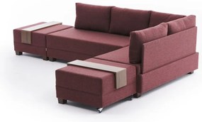 Hanah Home Rohová pohovka FLY vínová pravá 280 cm 825BLC1007