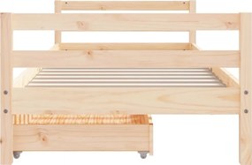 vidaXL Dětská postel se zásuvkami 90x190 cm masivní borové dřevo [834447] Barva: Černá