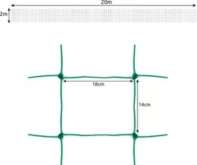 Síťová podpora pro rostliny 2x20 m