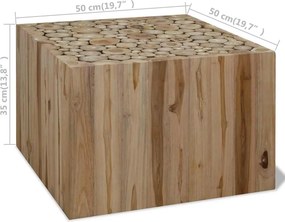 Konferenční stolek, pravý teak, 50x50x35 cm 244555