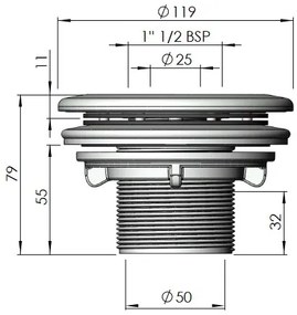 Vagnerpool Bazénová tryska tmavě šedá (RAL7016 - Antracit) pro foliové betonové bazény