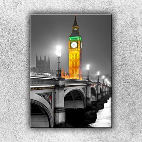 IMPAR Foto na plátno Big Ben ve zlaté záři 70x50 cm
