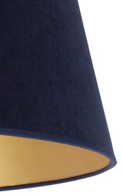 Stínidlo na lampu Cone výška 18 cm, modrá/zlatá