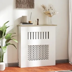 HOMCOM kryt radiátoru 78 x 19 x 81 cm, kryt radiátoru, moderní lamelový a voštinový design, bílá