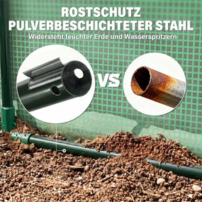 Outsunny Mini tunelový skleník Fóliový skleník s oknem ze síťoviny Fólie PE odolná proti UV záření zelená 200x80x45cm ideální pro zahradní rostliny |…