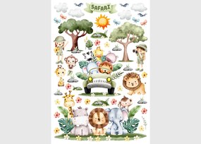 Dětská samolepka na zeď Zvířata Safari | 42.5 x 65 cm | DDKM1667