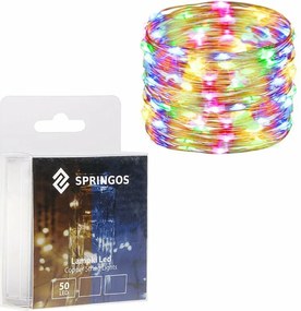 LED řetěz Nano - 10m, 100LED, 3xAA, multicolor
