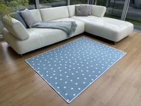 Vopi | Dětský koberec Puntík modrý - Kulatý průměr 100 cm