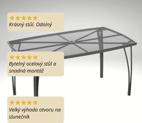 Vikio Zahradní kovový stůl 150x90cm V125 antracit