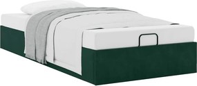 Osmanský rám postele bez matrace tmavě zelené 100x200 cm samet 3310946