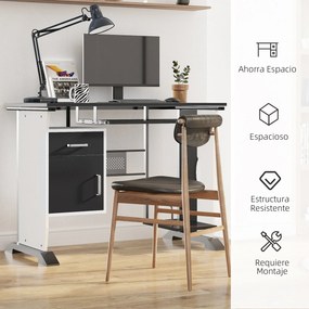 HOMCOM PC Počítačový stůl Kancelářský stůl 100x52x75cm Dřevěný nábytek