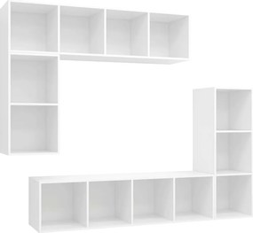 4dílný set TV skříněk bílý kompozitní dřevo 3079817