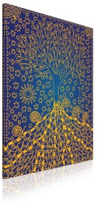 Malvis ® Obraz Modro-zlatý kouzelný strom Velikost (šířka x výška): 60x90 cm