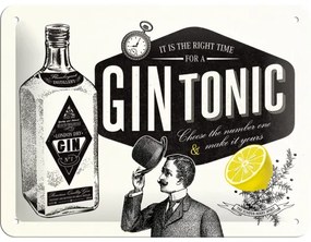 Postershop Plechová cedule: Gin Tonic - 20x15 cm