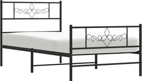 vidaXL Kovový rám postele s hlavovým a nožním čelem 80 x 200 cm [355276] Barva: Bílá