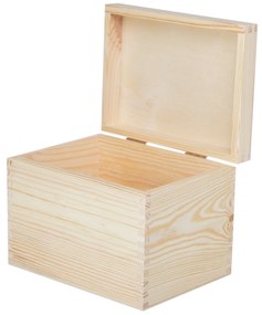 Dřevěná krabička s víkem - 20 x 15 x 15 cm, přírodní