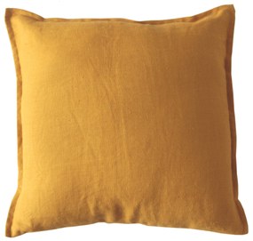 TULULUM Lněný povlak na polštář - hořčicově žlutý Rozměr polštáře: 40 x 40 cm