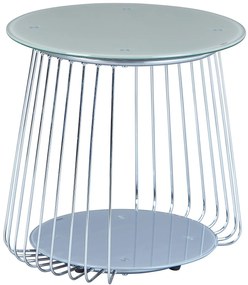 Odkládací stolek Astra - stříbrná/béžová