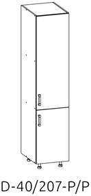 Spodní vysoká skřínka kuchyně Sole D-40/207 Zvolte stranu: levé provedení, Barva korpusu skříněk: Bílá alpská, Barva dvířek: Bílá lesk.