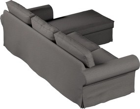 Potah na pohovku IKEA Ektorp 2-místná s lenoškou barva šedá látka pletený vzor