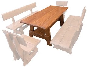 Drewmax MO268 stůl - Zahradní stůl ze smrkového dřeva, lakovaný 180x80x83cm - Dub lak