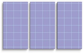 Sablio Obraz - 3-dílný Čtvercový vzor fialové - 120x80 cm
