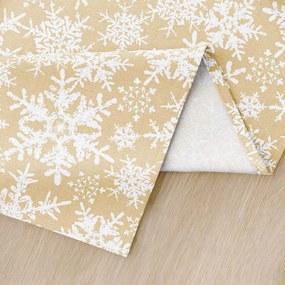 Goldea vánoční běhoun na stůl 100% bavlna - sněhové vločky na zlatém 35x180 cm