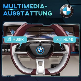 HOMCOM Dětské elektrické autíčko BMW s dálkovým ovládáním, přenosnou baterií, světlomety, MP3 přehrávačem, bezpečnostním pásem, 3-5 km/h, pro děti od…
