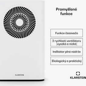 Klarstein CircleDry Smart 16 L odvlhčovač, 16 l/den, 290 W, 30-40 m², WiFi, časovač, filtr