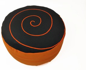 S radostí - vlastní výroba Meditační podsedák se spirálou - oranžový Velikost: ∅35 x v30 cm