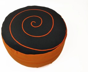 S radostí - vlastní výroba Meditační podsedák se spirálou - oranžový Velikost: ∅40 x v12 cm