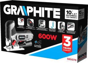 Přímočará pila 600W GRAPHITE | 58G078