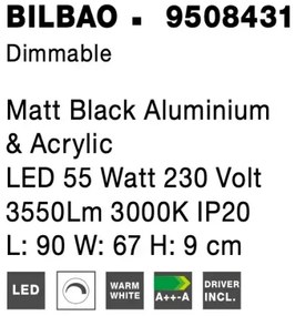 Stropní svítidlo LED se stmíváním Bilbao 90 černé