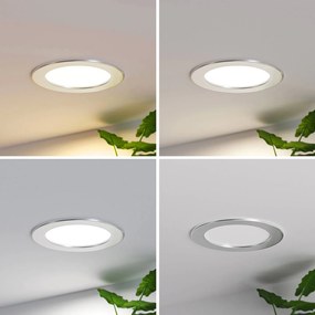 Prios LED vestavné svítidlo Cadance, stříbrné, 17 cm, stmívatelné
