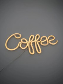Sinsay - LED neonová lampa ve tvaru nápisu Coffee - bílá