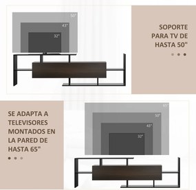 HOMCOM Sada nábytku do obývacího pokoje - Stojany na TV pro TV do 165 cm nebo konzole pro TV do 102 cm se stojanem na TV 153,6x25x42 cm a nástěnnou p…