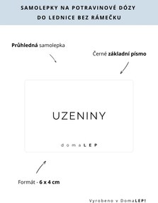 UZENINY - Samolepka na dózy do lednice, 6 x 4 cm