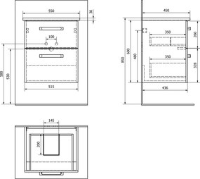 Aqualine VEGA umyvadlová skříňka 51,5 x 60 x 43,8 cm bílá VG052 Koupelny Bernold